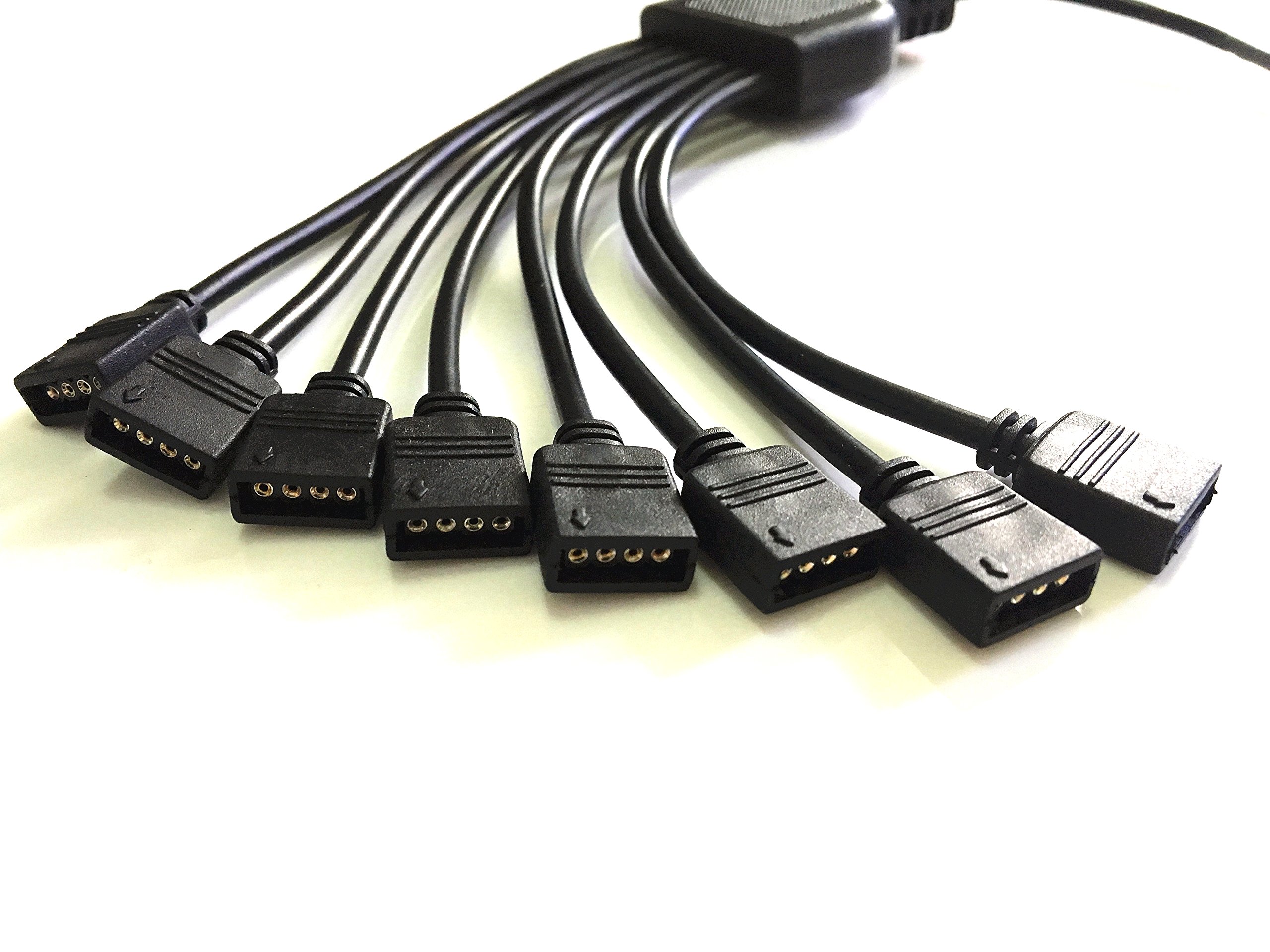 4 Pins black rgb LED Splitter Cable LED Strip Connector 8 Way Splitter ...