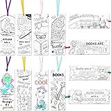 Amazon.com : 60pcs DIY Coloring Paper Bookmarks Color Your Own ...