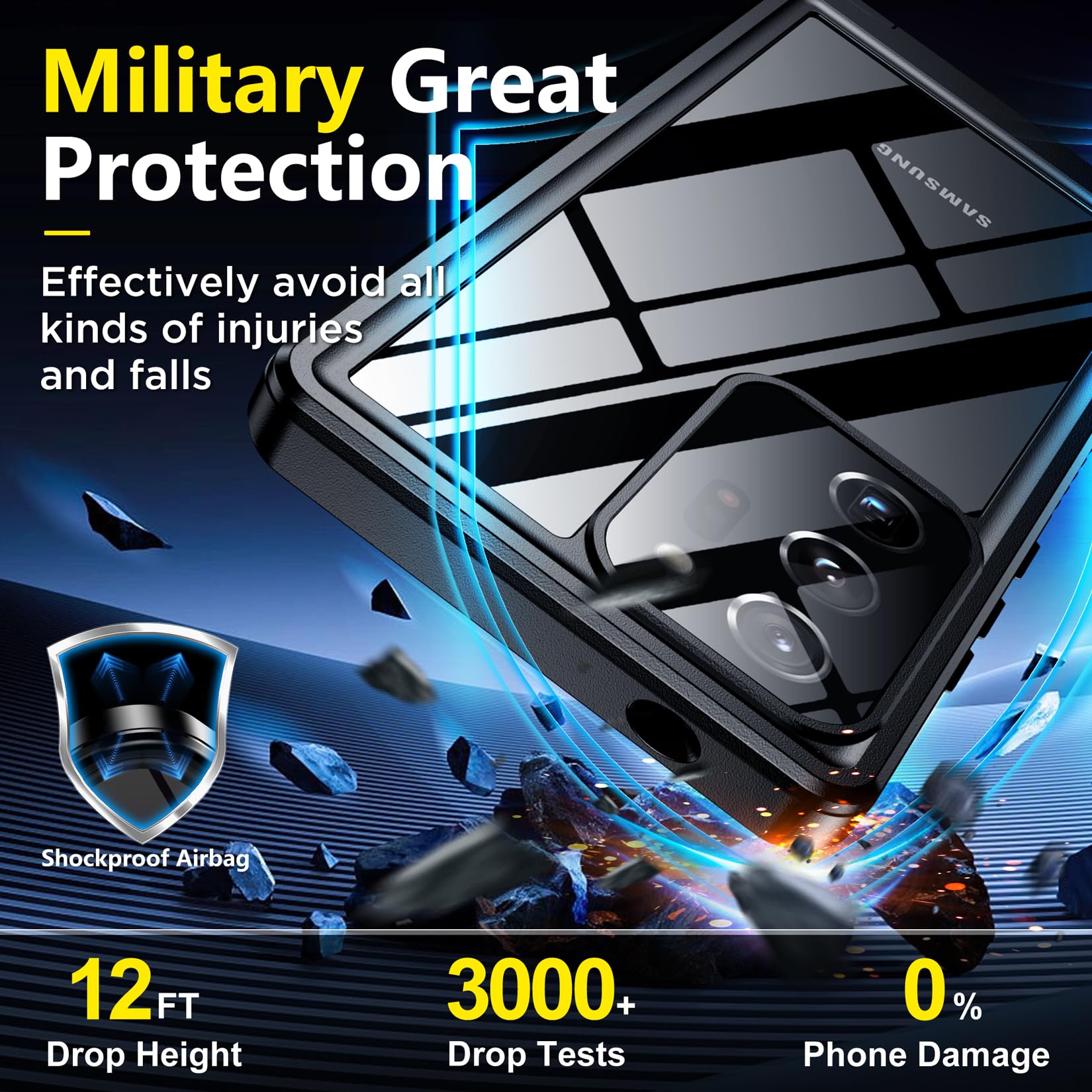 Mua for Samsung Galaxy Note 20 Ultra Case Waterproof, [12FT Military-Grade Drop Protection ...