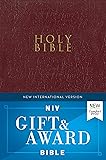 NIV, Gift and Award Bible, Leather-Look, Black, Red Letter Edition ...