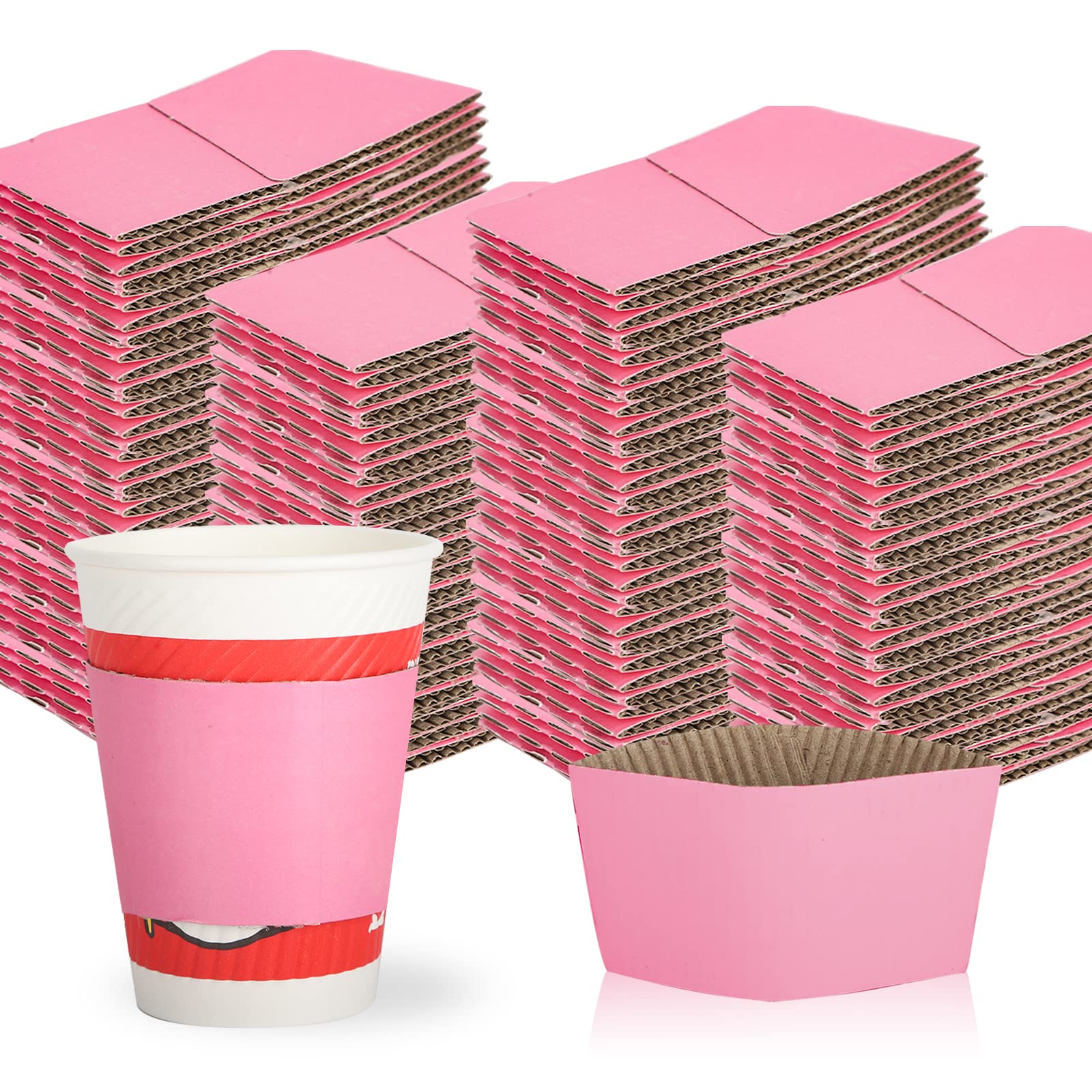 zsccxq Disposable Coffee Cup Sleeves Corrugated Kraft Paper Coffee Cup ...