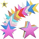 Amazon.com: 80 Pieces Glitter Star Cutouts Paper Star Confetti Cutouts ...