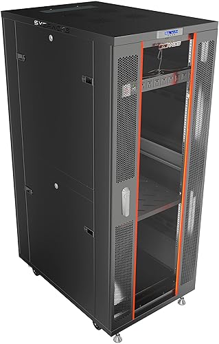 Sysracks Server Rack Network Cabinet Locking Deep Server Cabinet 24-Inch Depth Floor Network ...
