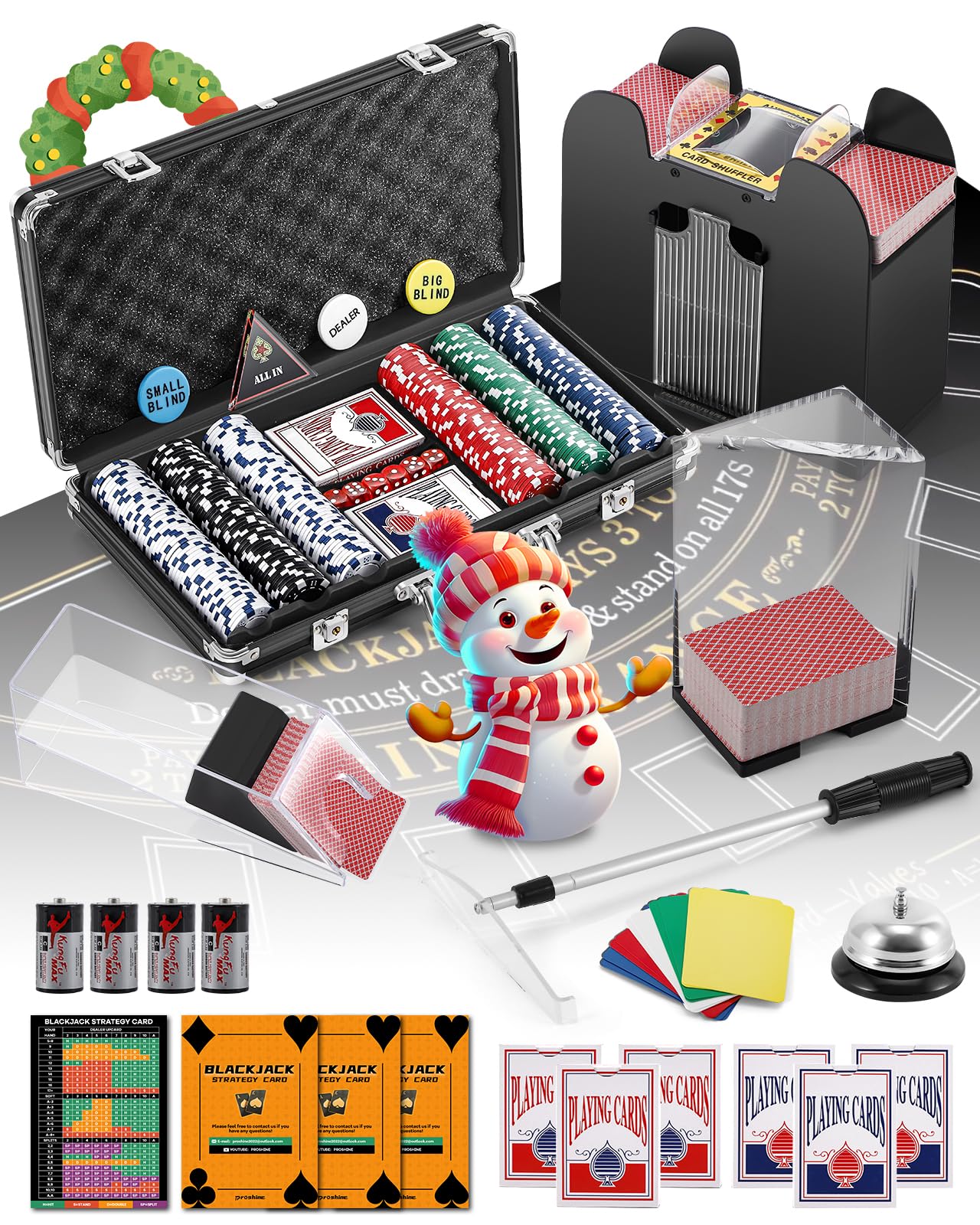 Proshine Blackjack Set Casino Set Blackjack Game Combo Set: Card ...