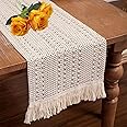 Amazon.com: Elegante Home Boho Macrame Table Runner 60 Inches Long Off White With Tassels for ...