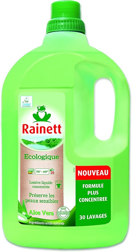 RAINETT Lessive Liquide Concentrée Ecologique Aloé Vera 2 Bouteilles de ...