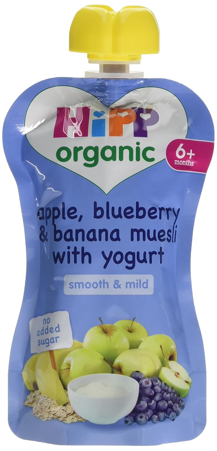 HiPP Organic Apple/Blueberry and Banana Muesli with Yogurt 100 g (Pack ...