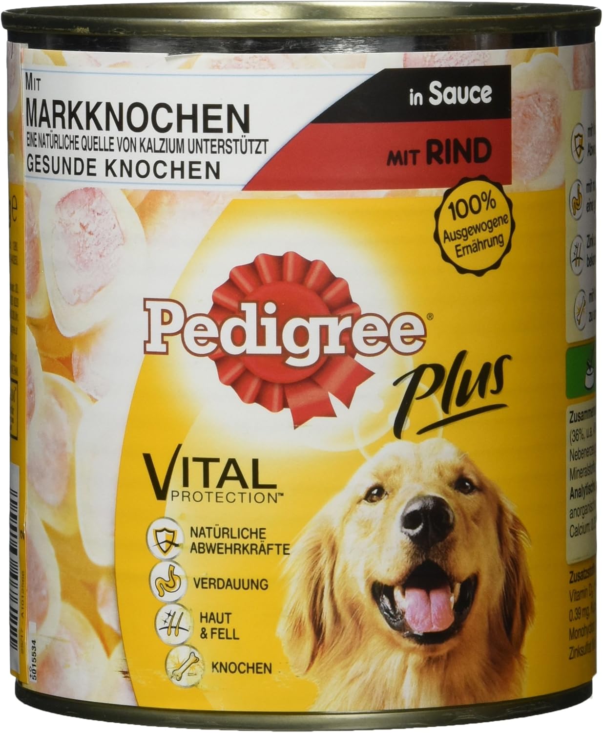 Pedigree Adult Plus Hundefutter Markknochen - Rind in Sauce, 12 Dosen ...