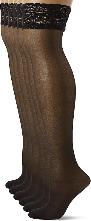 NUR DIE, Damen, Halterlos Strümpfe 20 den, 3er Pack: Amazon.de: Bekleidung