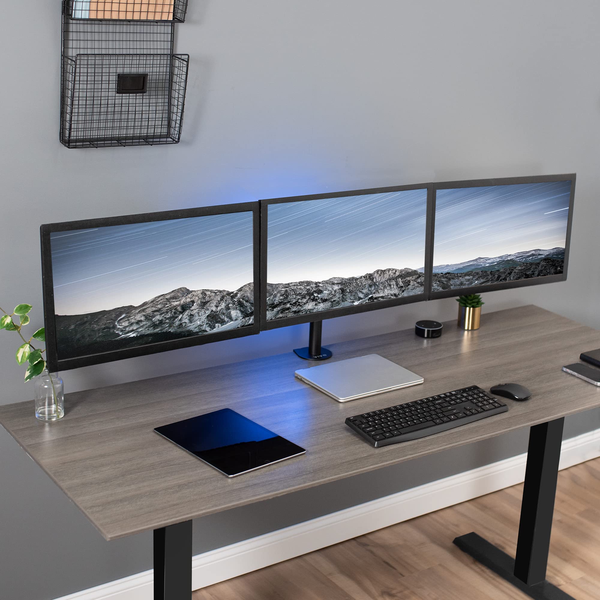 Mua VIVO Triple Monitor Adjustable Desk Mount, Articulating Tri Stand ...