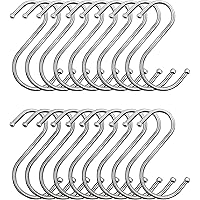 30 Pack Black S Hooks, 3.3 Inch Large S Shaped Hanging Hooks, S Hangers ...
