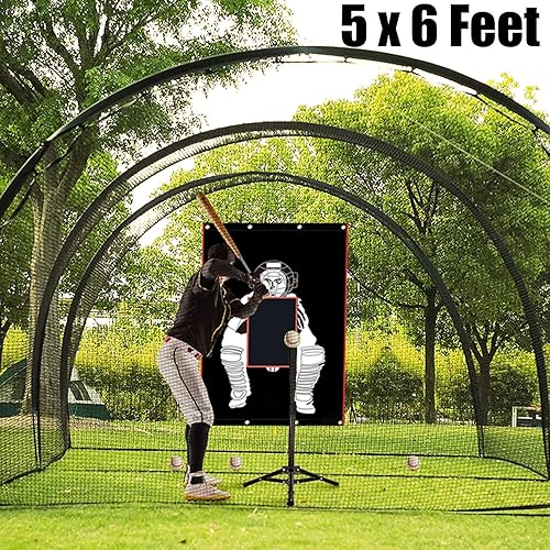 Baseball Baseball Backstop With Strike Zone - 4x6ft Heavy Duty PVC ...