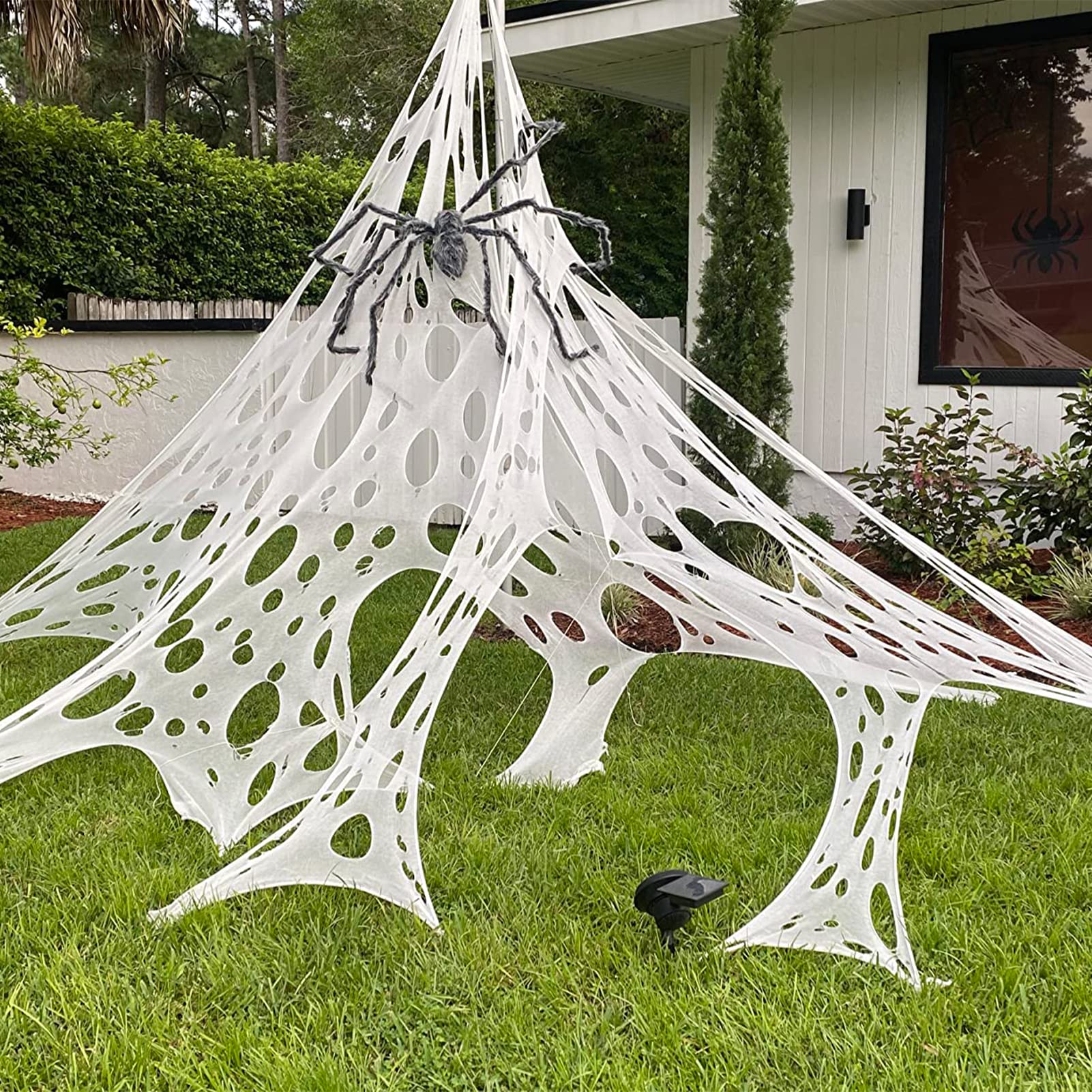 DAZONGE Spider Webs Halloween Decorations, Stretchy Halloween Beef ...