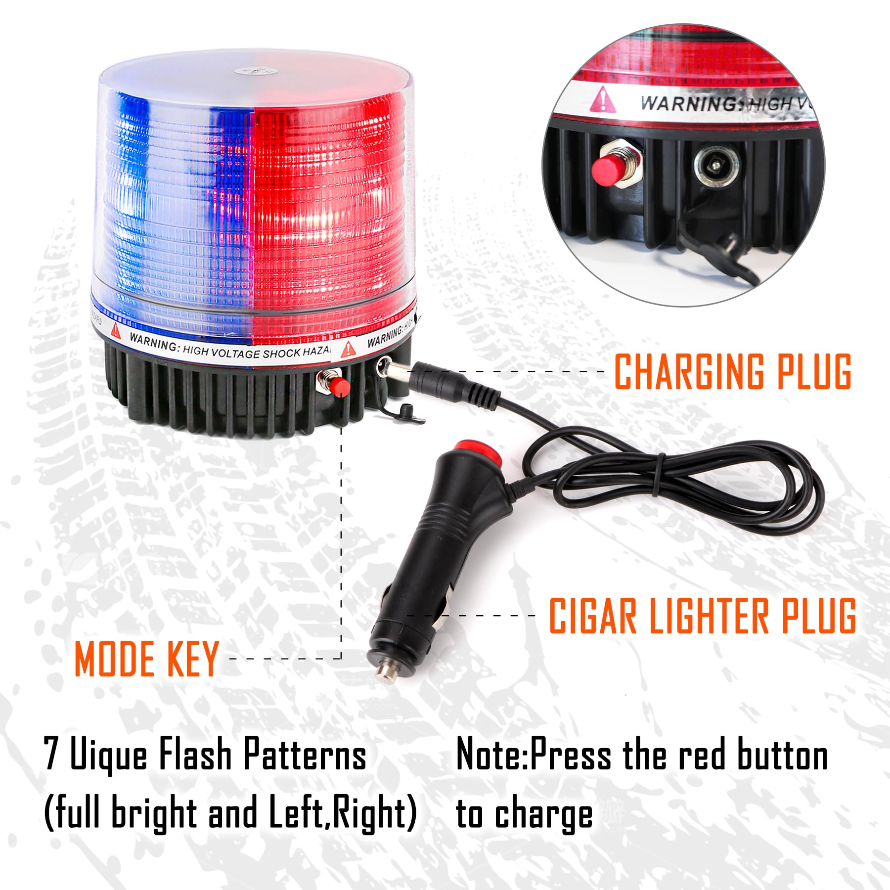 Mua LE-JX Red and Blue Wireless Rotating Beacon Led Strobe Warning ...