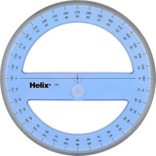 Amazon.com : Helix Professional 360 Degree Protractor, 6 inch / 15cm ...
