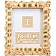 Amazon.com - Two's Company Scalloped Wicker Weave Rattan Photo Frame ...