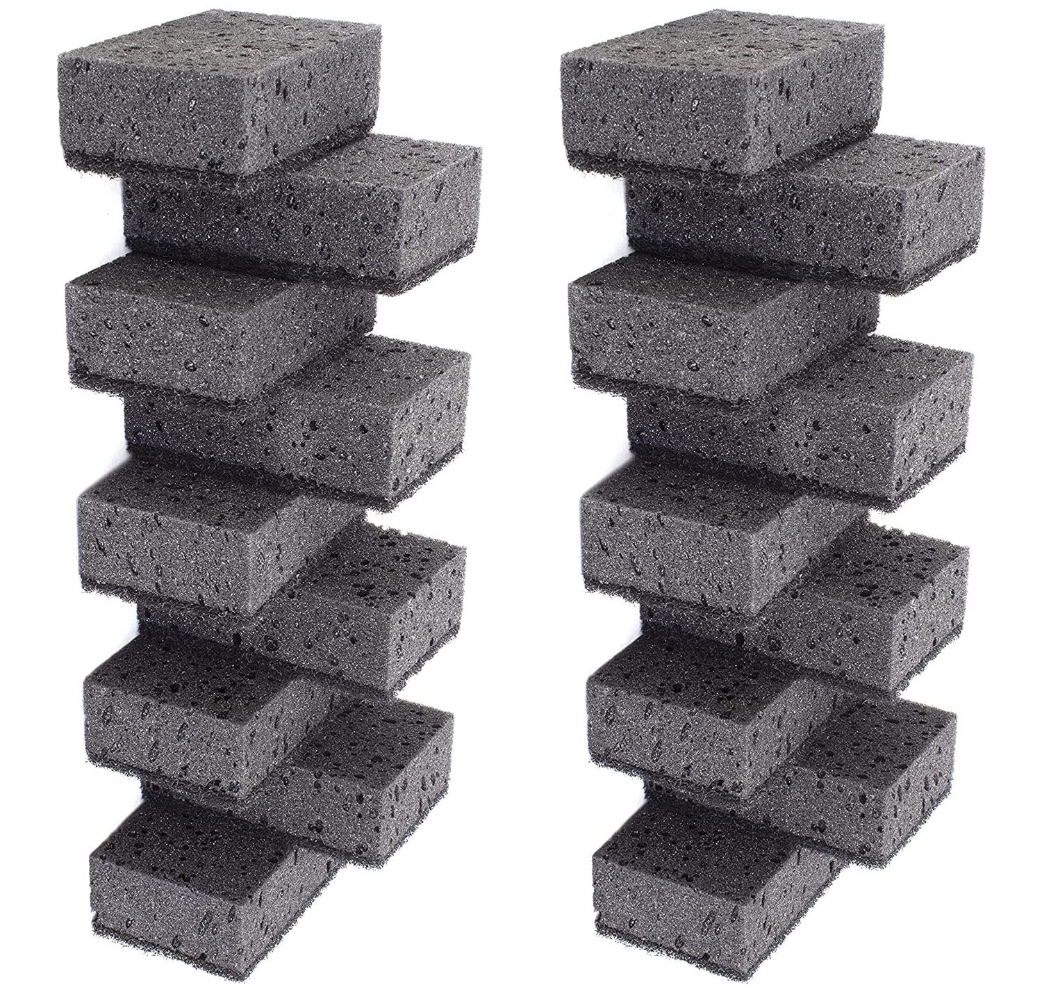 Okleen Black Multi Use Scrub Sponges. Made in Europe. 18 Pack, 4.3x2 ...