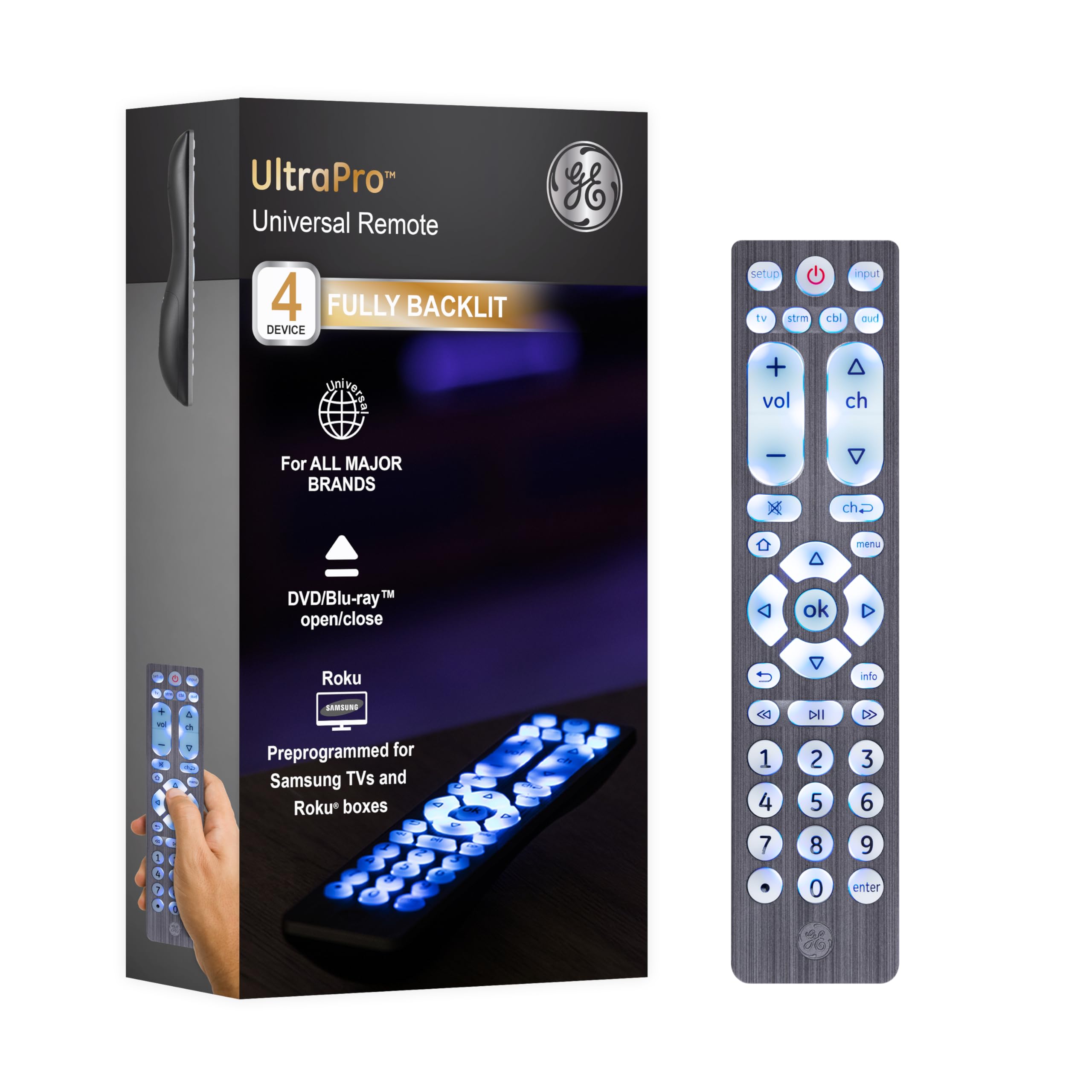 GE Universal Remote for Seniors, Elderly and Visually Impaired, Simple ...