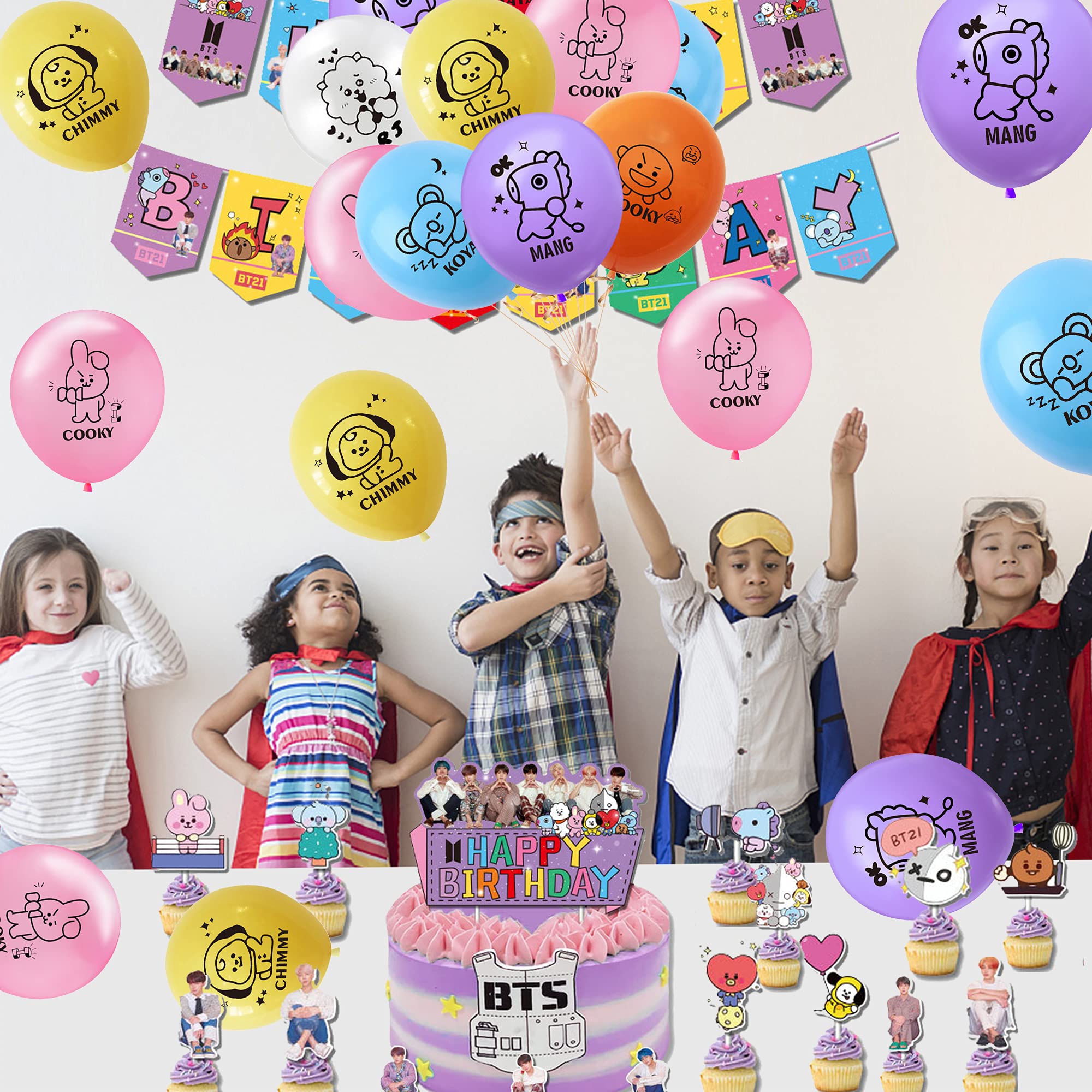 Mua BTS Birthday Decorations Balloons Happy Birthday Banner Cupcake ...