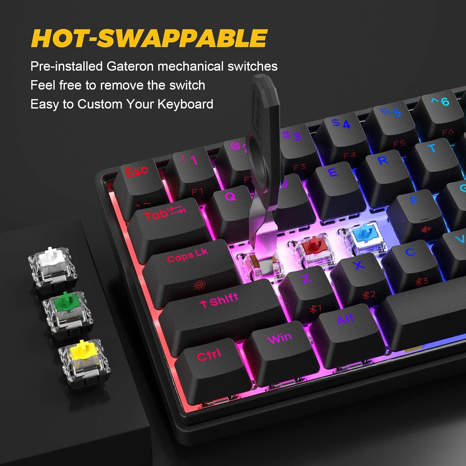 KEMOVE Shadow DK61 60% Hot Swappable Mechanical Gaming Keyboard with ...
