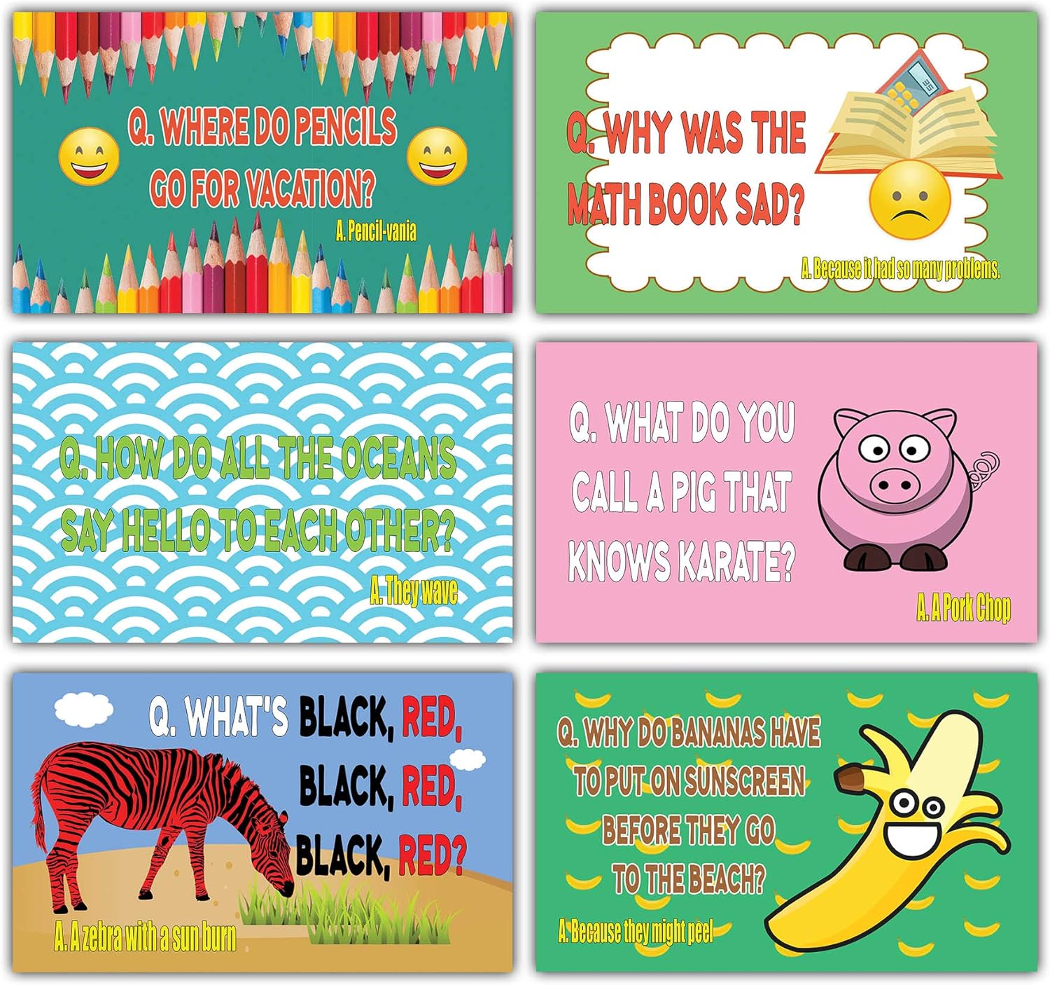 Silly and Hilarious Jokes Lunch Box Note Cards – Funny Flashcards for ...