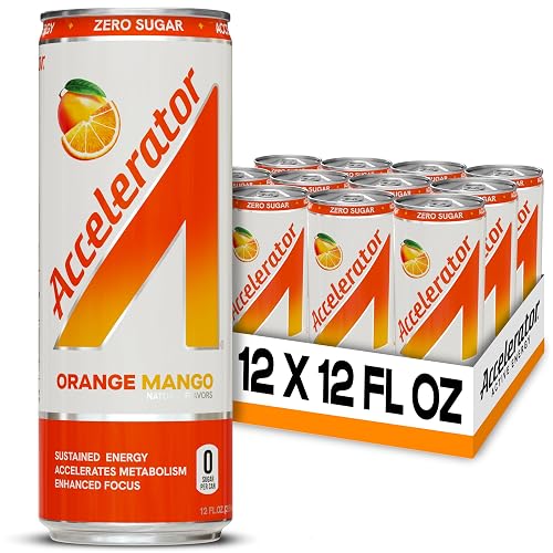 Accelerator Energy Drink Sugar Free, Orange Mango 12oz can(12 pack)Zero ...