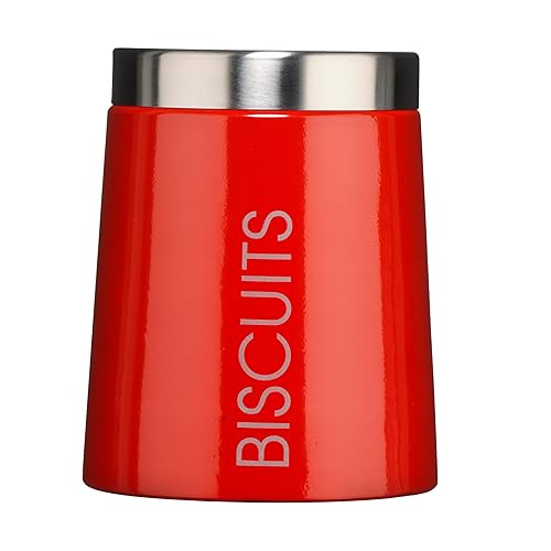 Round Biscuit Tin Red Enamel: Amazon.co.uk: Kitchen & Home