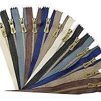 Amazon.com: Wonesifee Metal Zippers 12pcs #3 Antique Brass Close-end Non-Separating Zippers ...