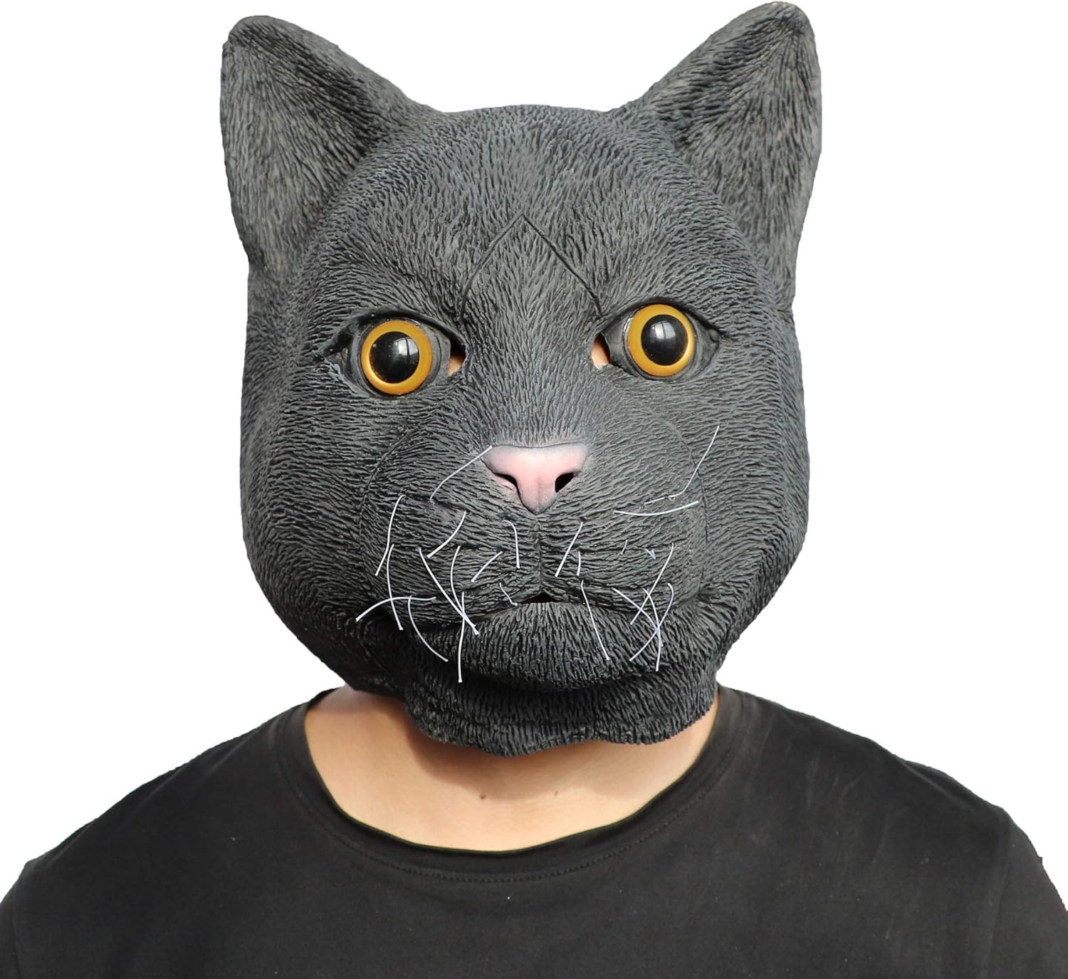 Amazon.com: ifkoo Black Cat Mask Halloween Costume Party Novelty Animal ...
