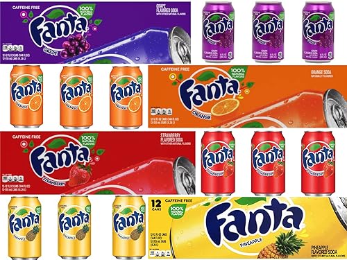Fanta Fruit Flavored Soft Drink - Pineapple, Orange, Strawberry, and ...