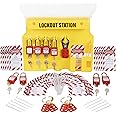TRADESAFE L Lockout Tagout Station with Loto Devices - Lock Out Tag Out Kit Board Includes 8 ...