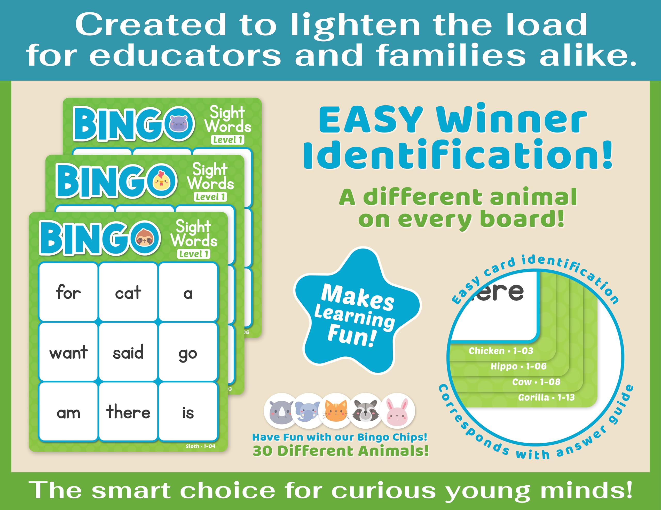 Mua Sight Words Bingo Game for Kindergarten, Learn to Read Sight Word ...