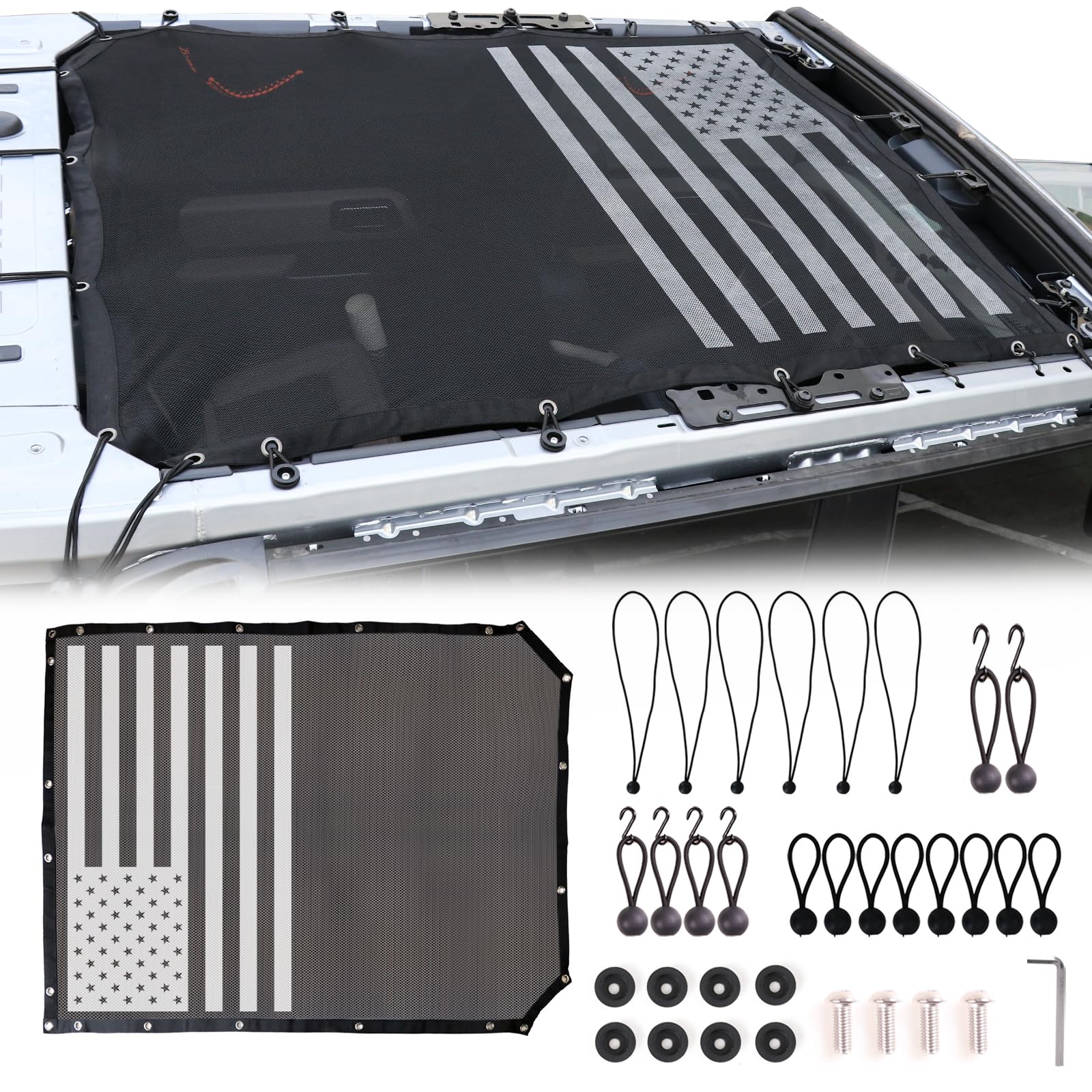 Mua Sunshade Top Cover for Ford Bronco 4Door,Full Length Mesh Sun Shade ...