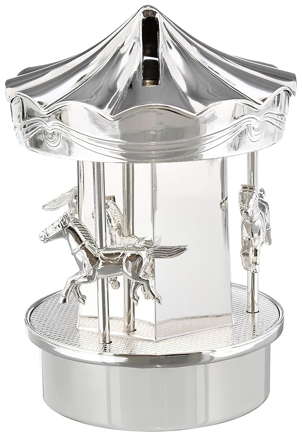 Amazon.de: personalisierbar silber Karussell, Spardose