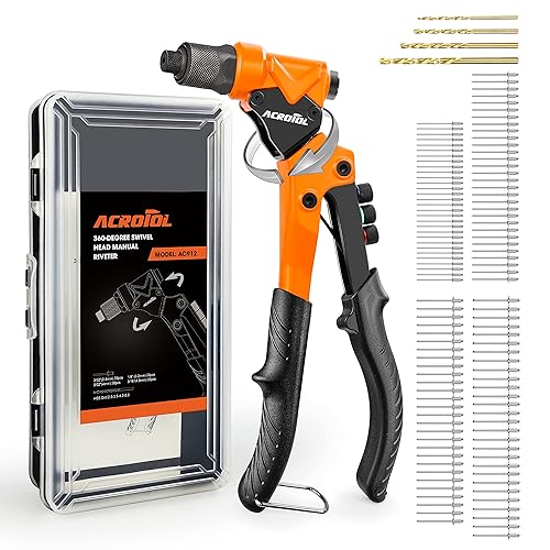 ACROTOL Pop Rivet Gun, Manual Hand Riveter Kit with 4 Manual ...