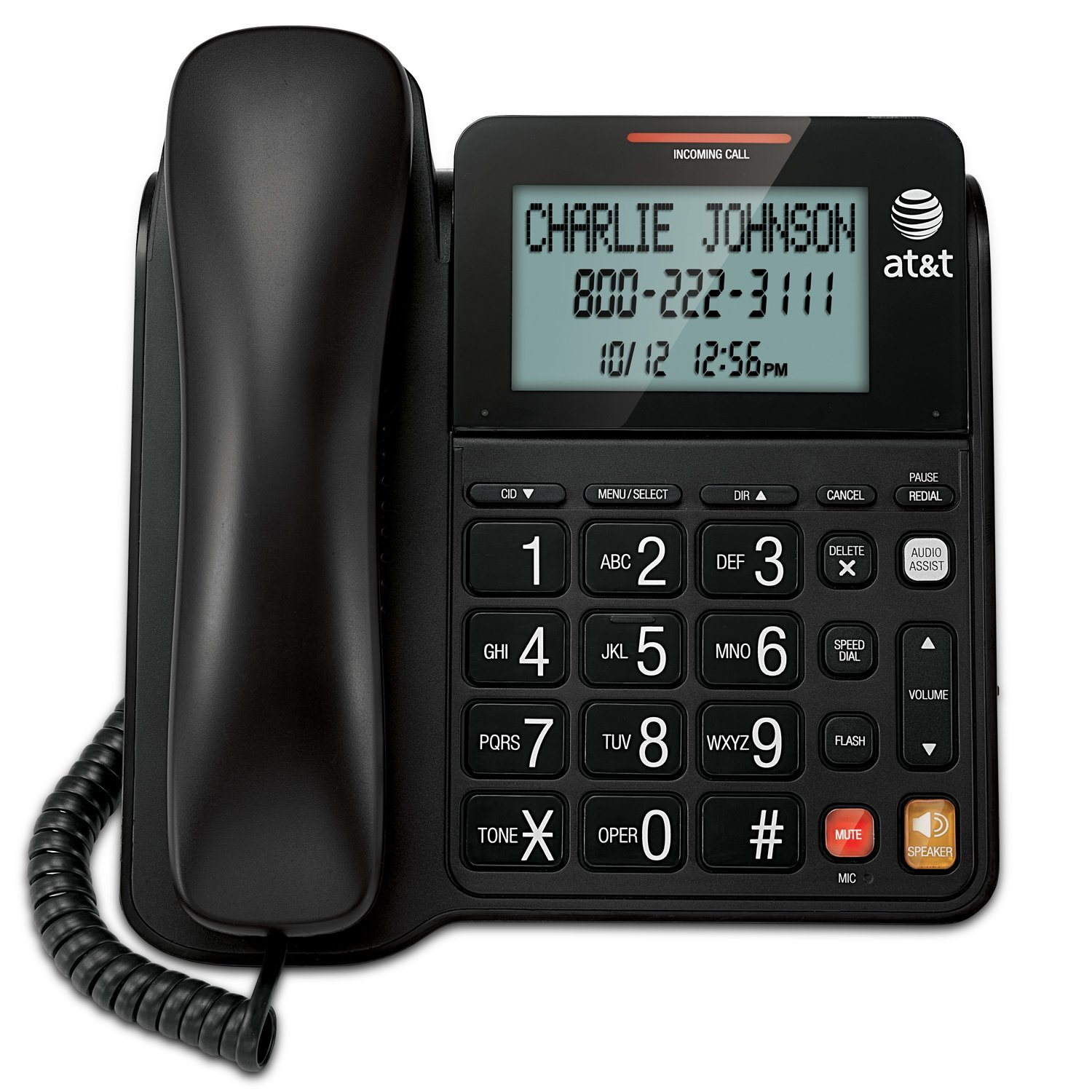 AT&T CL2940 Corded Phone with Speakerphone Extra-Large Tilt Display ...