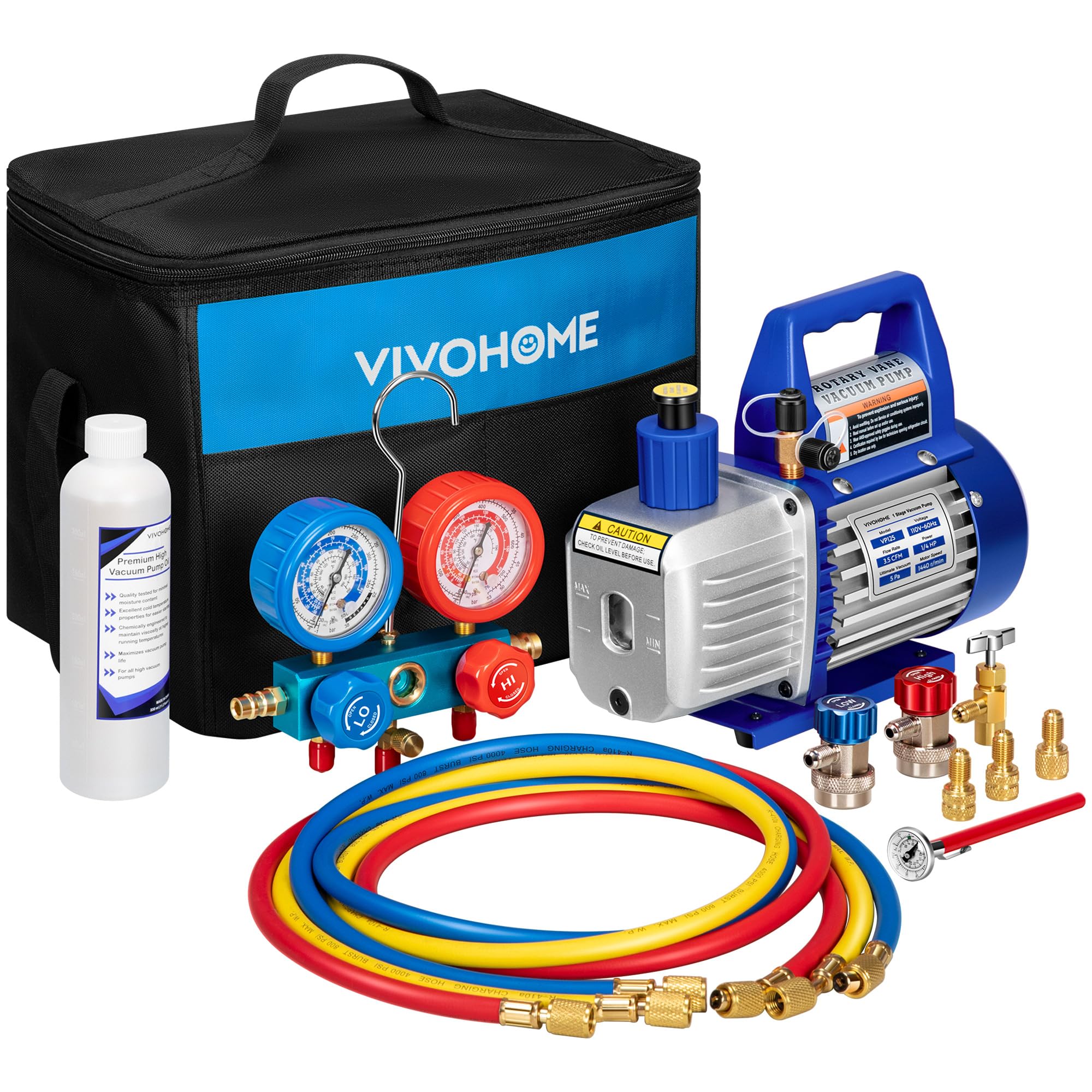 VIVOHOME 110V 1/4 HP 3.5CFM Single Stage Rotary Vane Air Vacuum Pump ...
