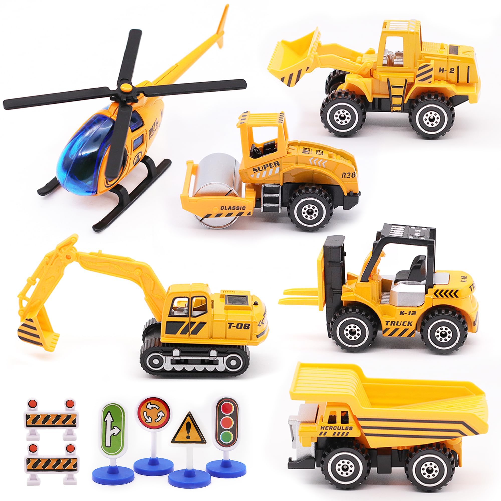 Childom Engineering Vehicle Toys Set Alloy Construction Big Forklift ...
