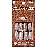 Amazon.com: Gold Finger False Nails Gel Glam Design Full Cover Fake ...