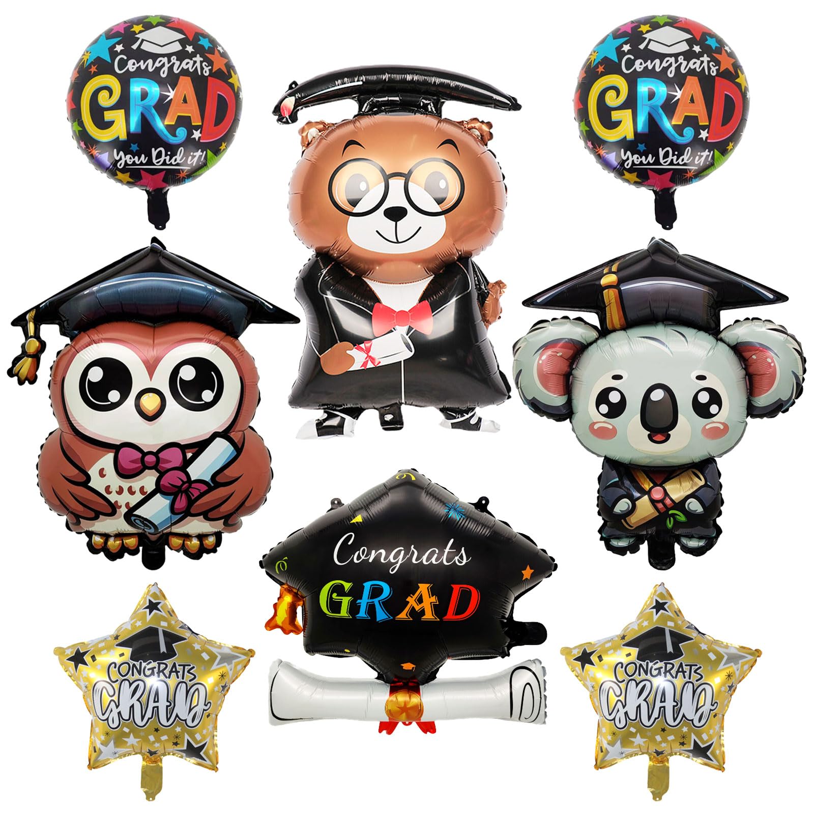 8 Pcs Graduation Balloons Class of 2025 Congrats Grad Mylar Party ...