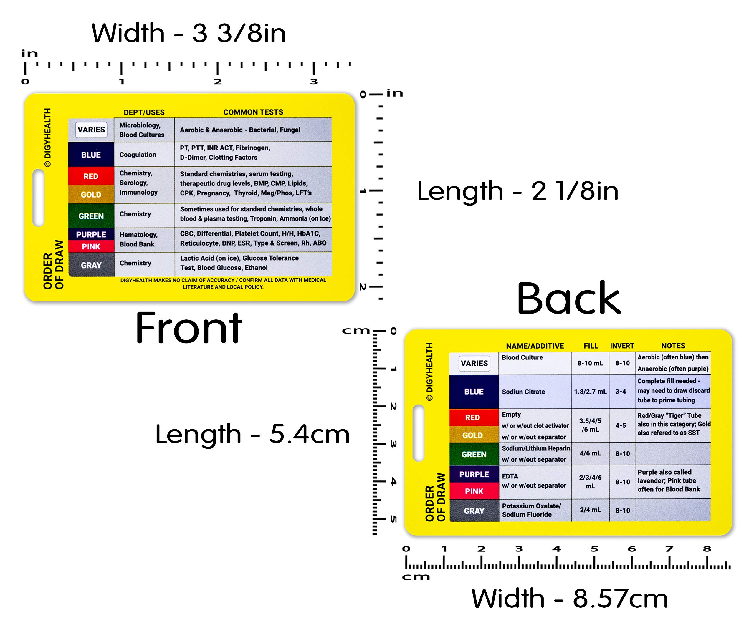 Mua Vertical Order of Draw Badge Card for Phlebotomy – Order of Blood ...