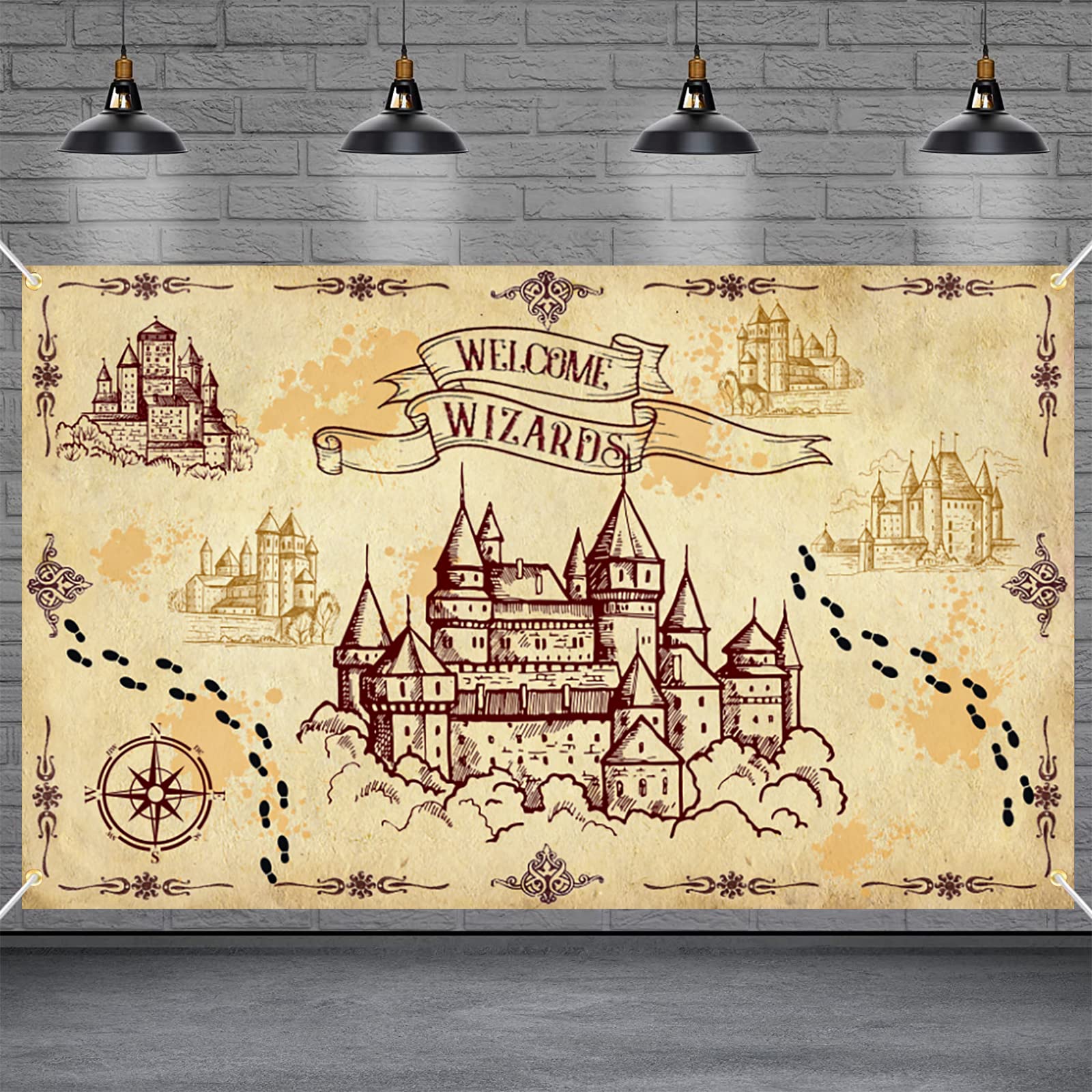 Wizard Party Decorations Backdrop, Magical Wizard Party Backdrop ...