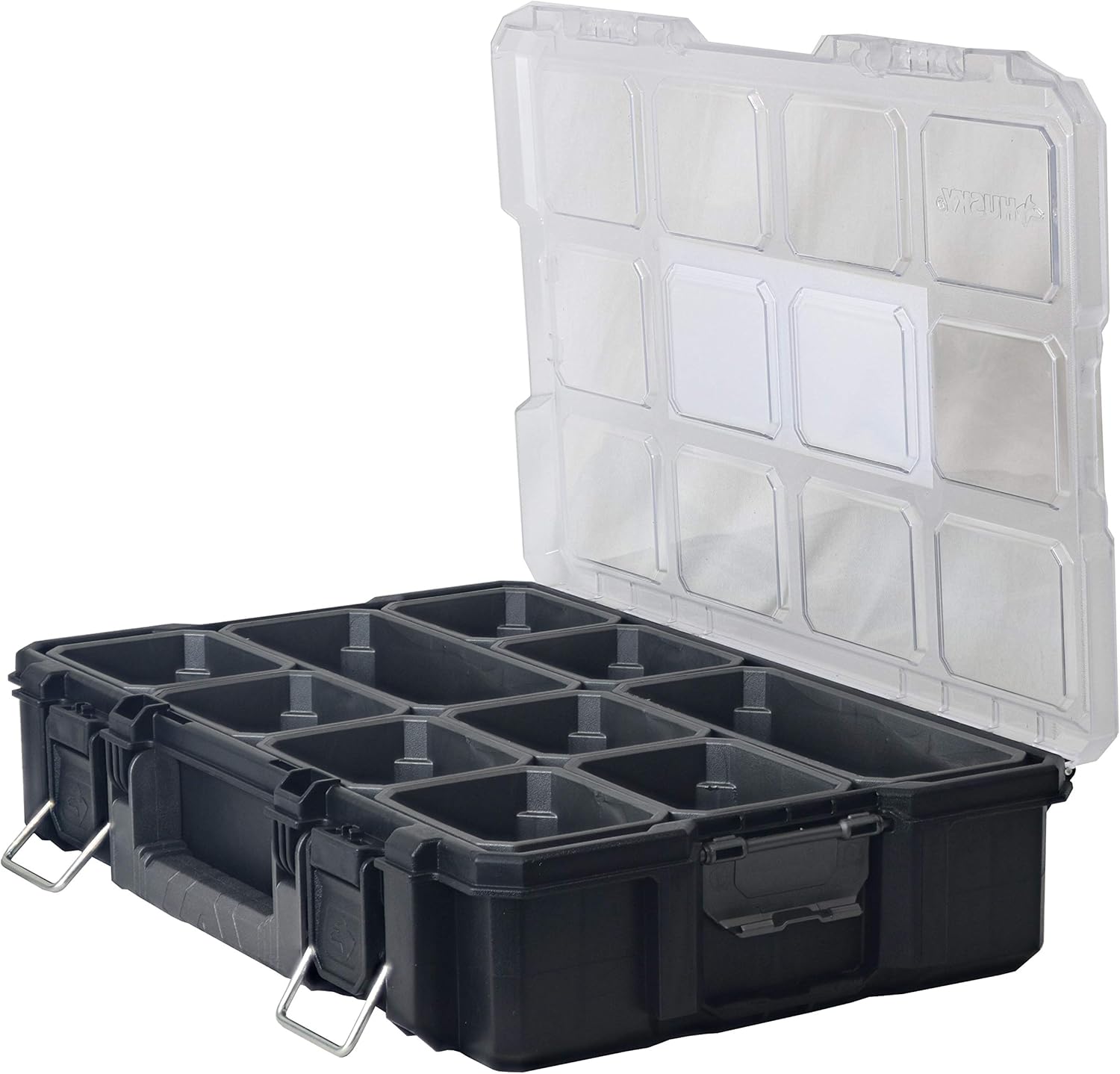 Husky 10-Compartment Interlocking Small Parts Organizer Black – BigaMart