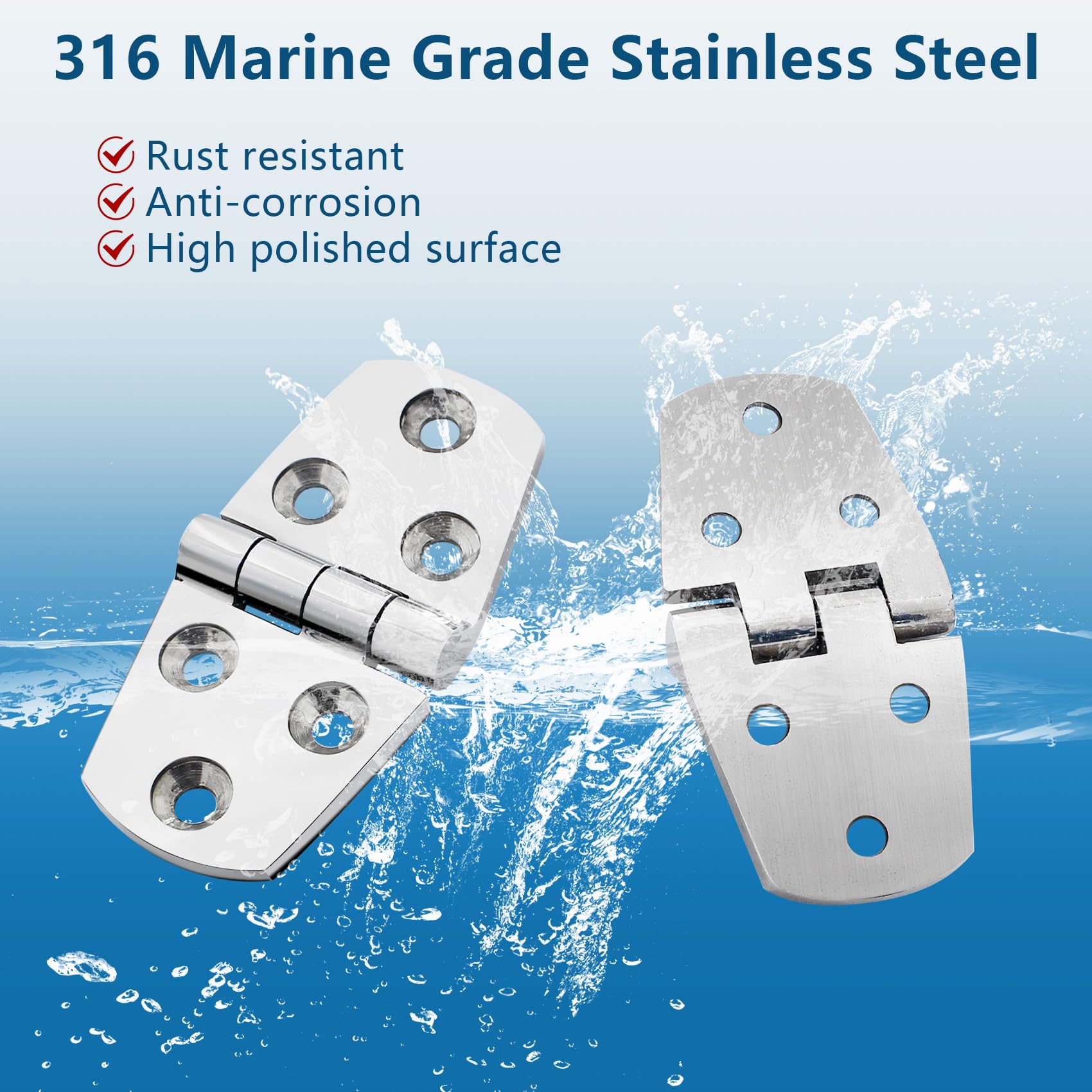 Mua 316 Stainless Steel Boat Hatch Hinges,3 inch x 1-1/2 inch (76 x ...