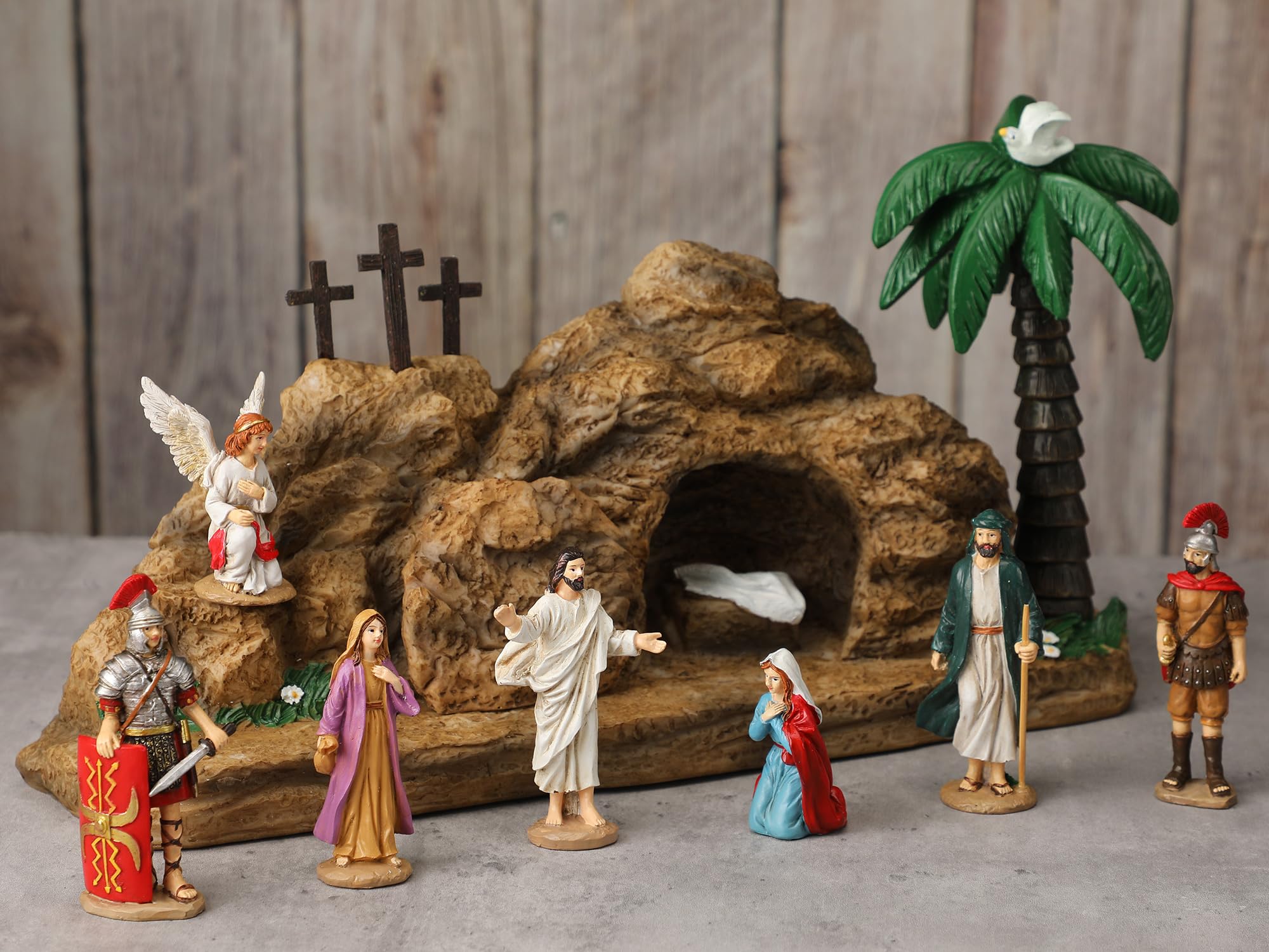 Wesiti 8 Pcs Easter Resurrection Scene Set Jesus Nativity Scene ...