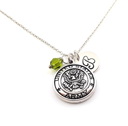 Amazon.com: Army Military Charm Necklace - Personalized Sterling Silver ...