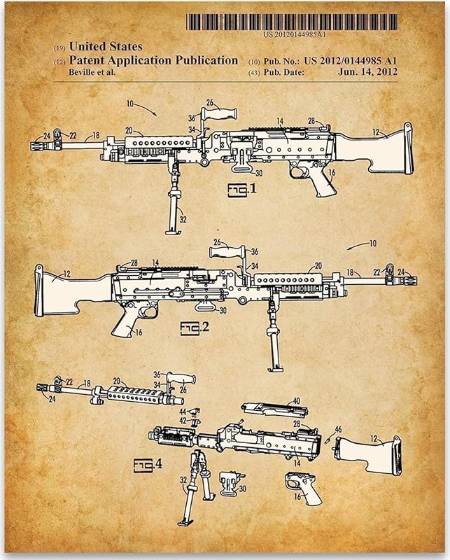 Amazon.com: M240 Machine Gun - 11x14 Unframed Patent Print - Great ...