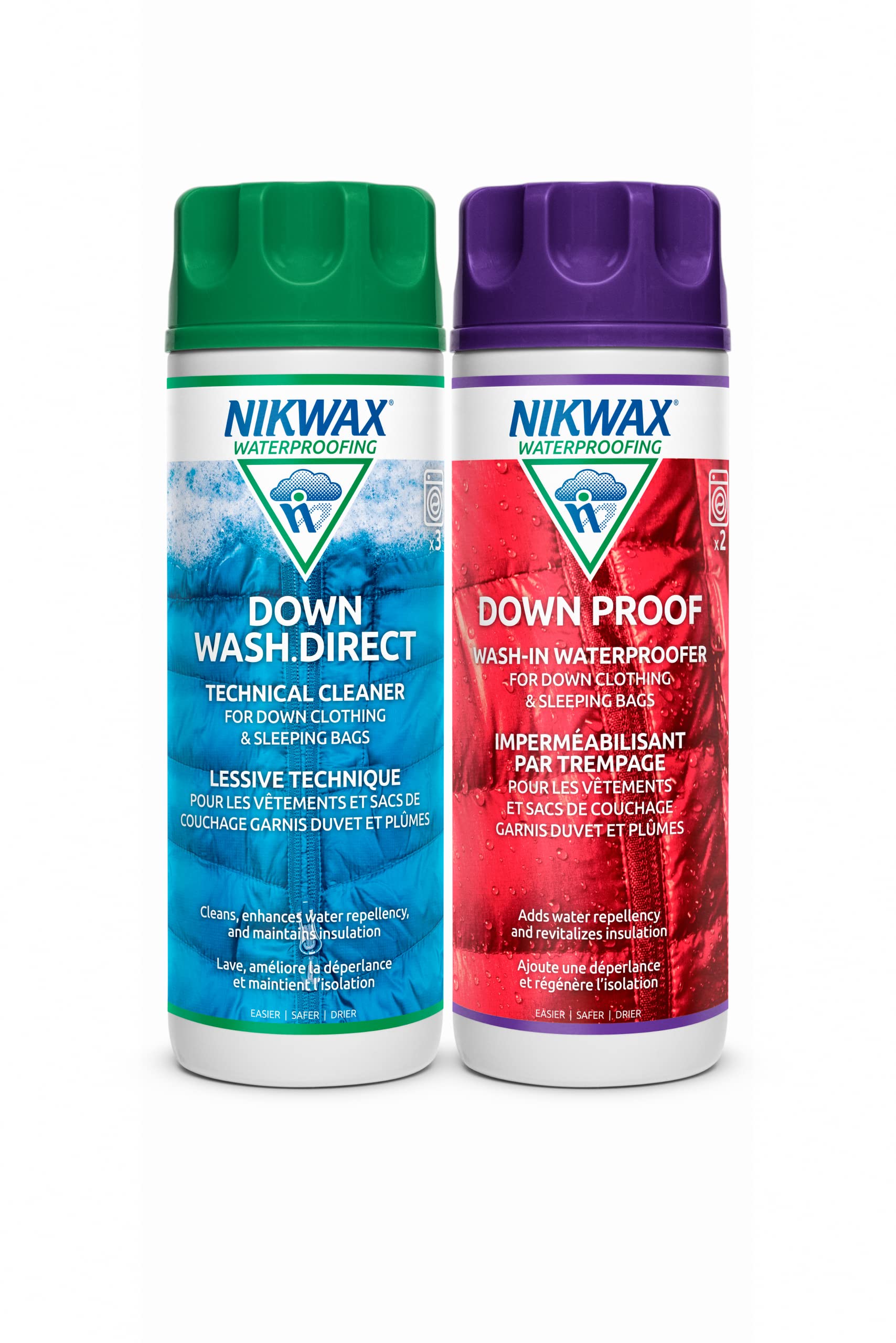 Nikwax Down, Down DUO-Pack, 300ml, Wash-In Cleaning and Waterproofing ...