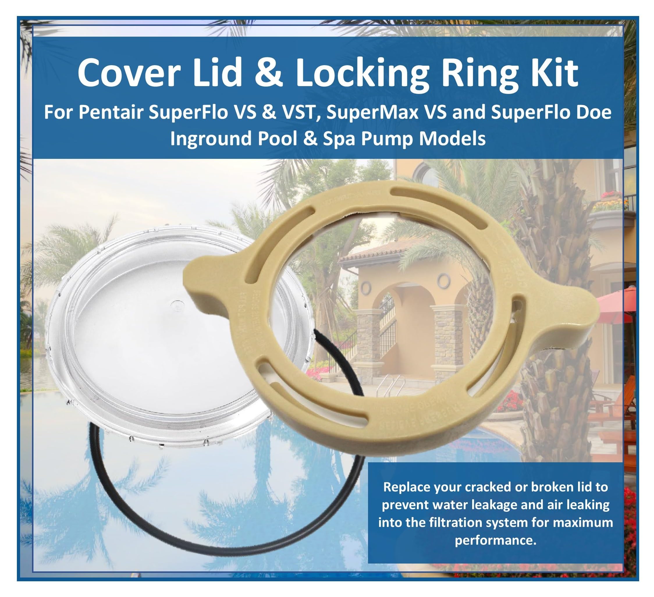 Mua JSP Manufacturing Pool Pump Cover Lid & Cam and Ramp Locking Ring ...