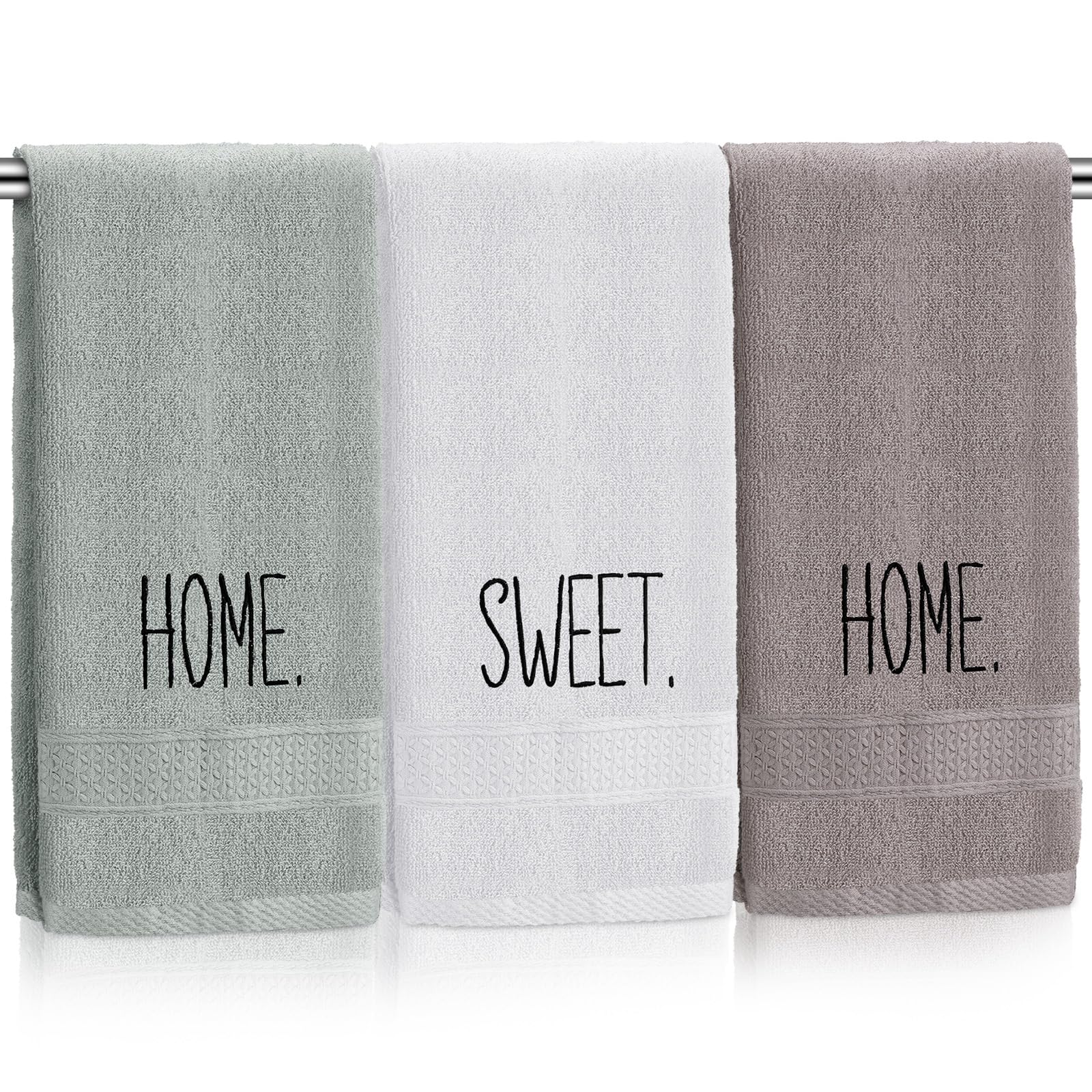 Peryiter 3 Pcs Neutral Farmhouse Hand Towel 100% Cotton Minimalist ...